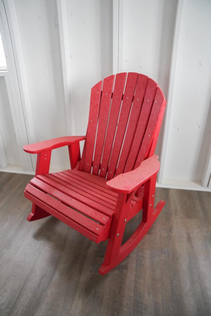 Adirondack Rocker - Cardinal Red - Colorado Shed Company